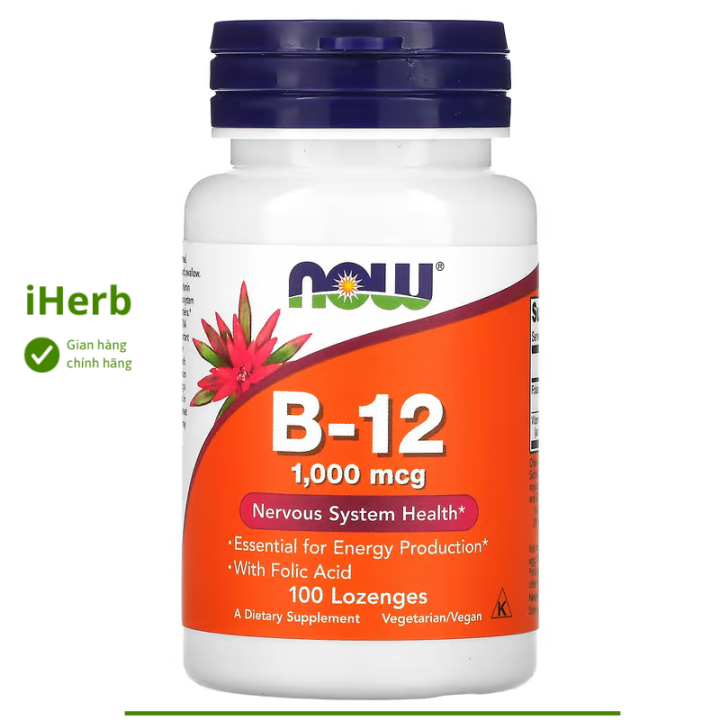 Vitamin B-12 bổ sung vitamin B 1000 mcg Now Foods (100 viên) - iHerb Việt Nam | Lazada.vn