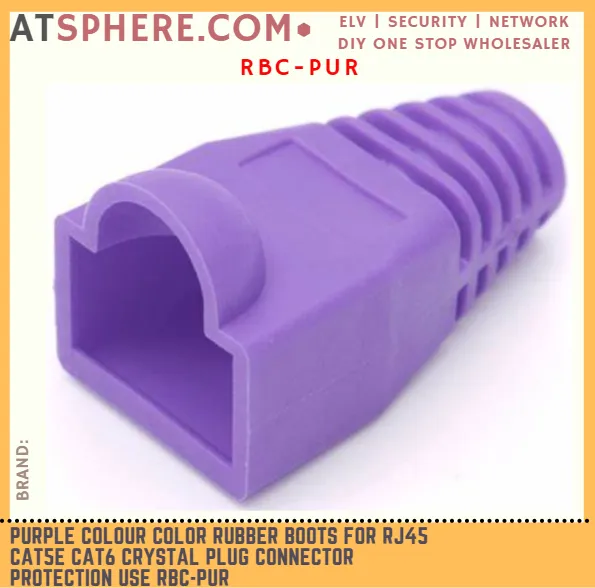 Purple Colour Color Rubber Boots for RJ45 Cat5e Cat6 Crystal Plug ...