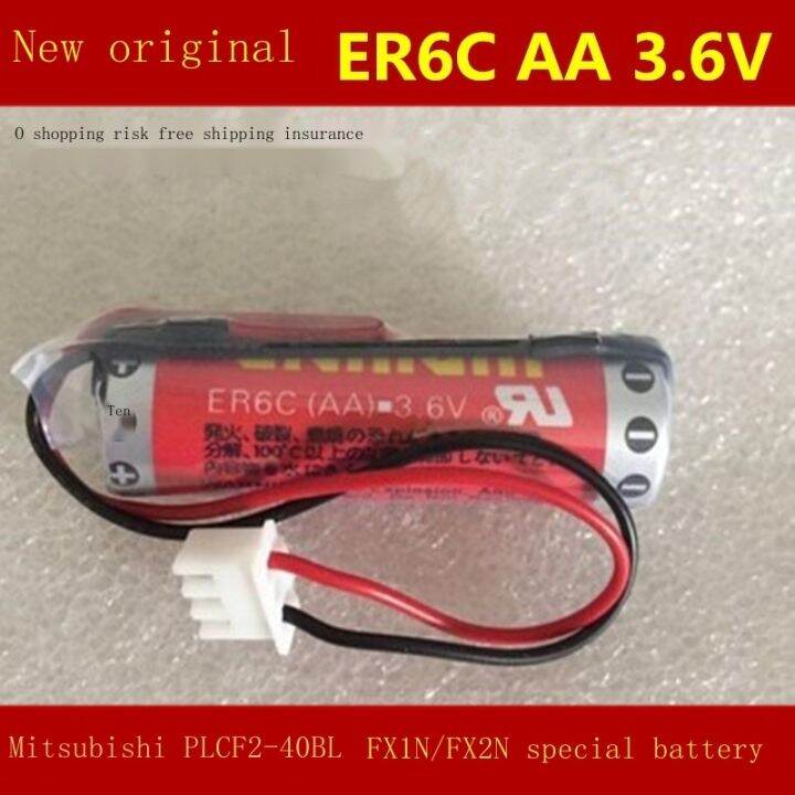 New-Original Mitsubishi PLC battery ER6C AA 3.6V F2-40BL FX1N FX2N ...