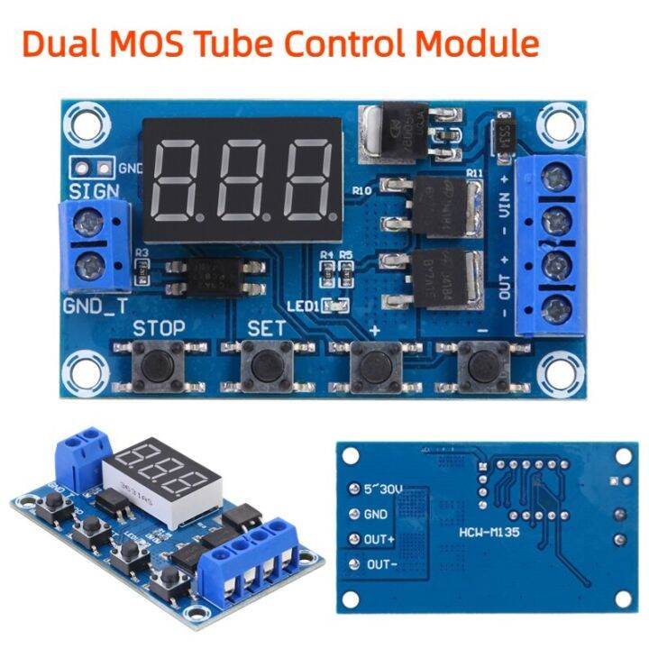 Dual Mos Tube Control Module Led Digital Time Delay Relay 12 24v Trigger Cycle Timer Switch