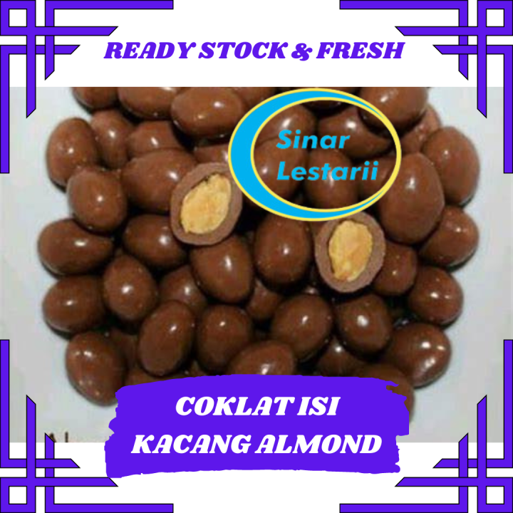 COKLAT ISI KACANG ALMOND 250GRAM / COKLAT ALMOND 3 VARIAN RASA ( ALMOND ...