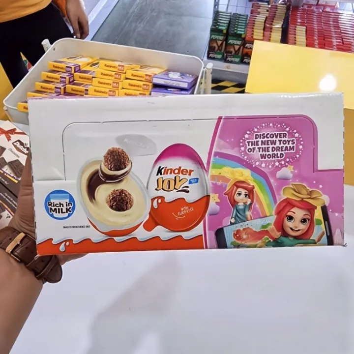 Kinder Joy Chocolate Egg 160g (Surprise Toy GIRL) 8-Crispy Wafer-Balls ...