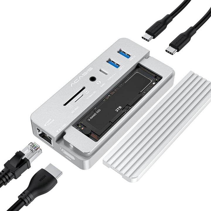 ACASIS 10 in 1 Docking Station USB-C 3.2 HUB 10Gbps with M.2 NVME and SATA SSD Enclosure ...
