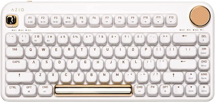 Azio IZO Wireless Bluetooth Mechanical Keyboard with Round Ergonomic ...