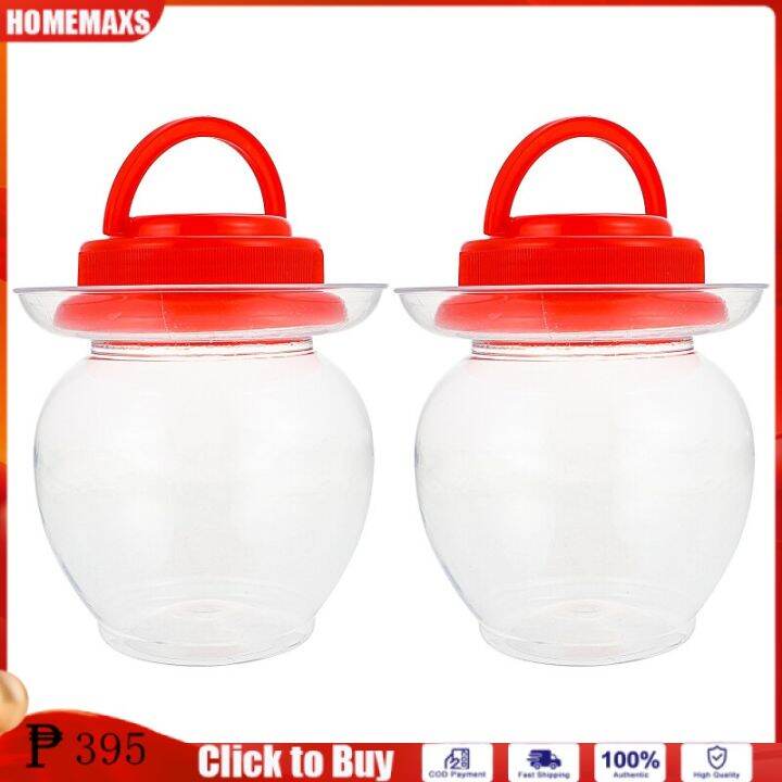 HOMEMAXS 2Pcs 1L Household Pickle Jar Plastic Pickle Vegetable Can ...