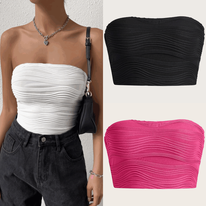 Avis Textured Crop Tube Top | Lazada PH