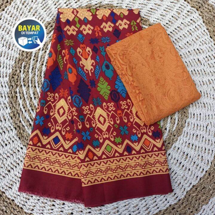 cherrykebaya - Setelan Kain Satin bali Songket batik Bima Trinity dan ...