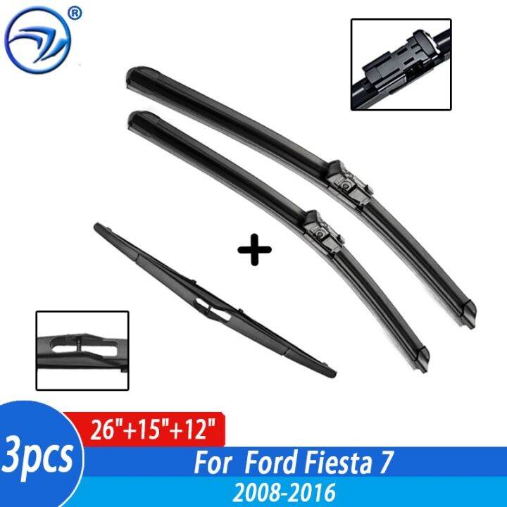 Wiper Front Rear Wiper Blades Set For Ford Fiesta 7 2008 09 10 11 12 13 ...