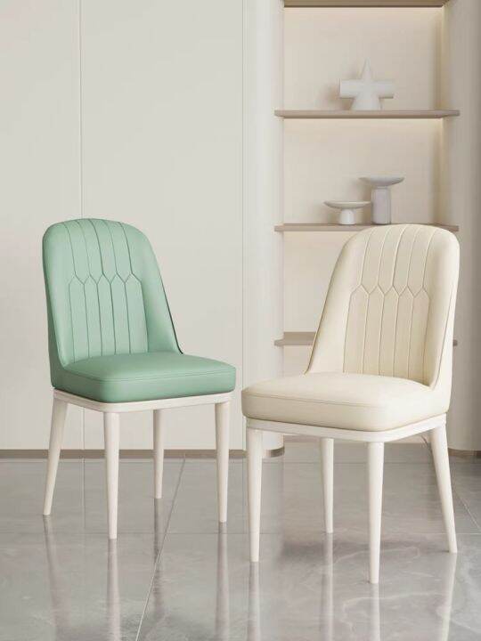 Cream dining chair home backrest restaurant upholstery chair minimalist ...