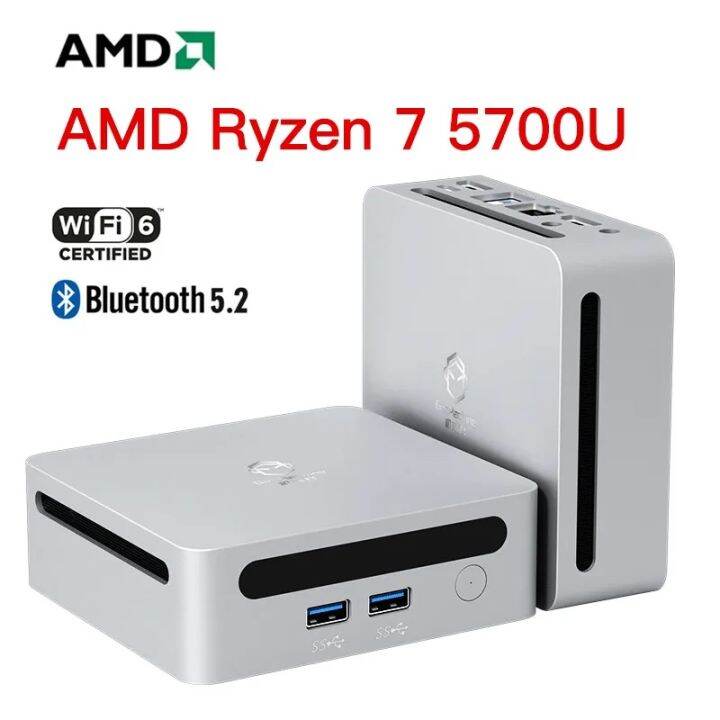 GenMachine MINI PC AMD Ryzen 7 5700U MINI PC Windows 11 Pro 16GB 512GB SSD WIFI6 BT5.2 8K ...