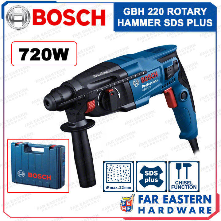 BOSCH GBH 220 Rotary Hammer Drill SDS Plus 2.0J SDS+ 720W FAR EASTERN HARDWARE PTCC | Lazada PH