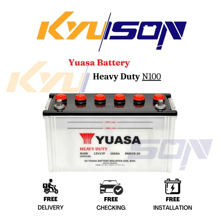 YUASA N100 95E41R (Conventional) - 17 Plates - Car Battery / Lori ...