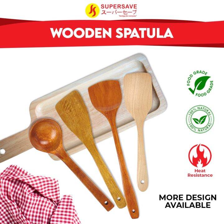 SUPERSAVE Wooden Spatula Kitchen Utensils Long Handle Cooking Tools ...