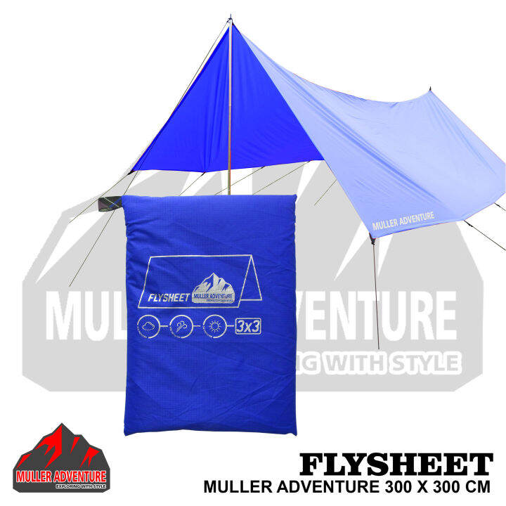 flysheet tenda 300 x 300 Muller Adventure cm flysheet waterproof 3x3 M ...