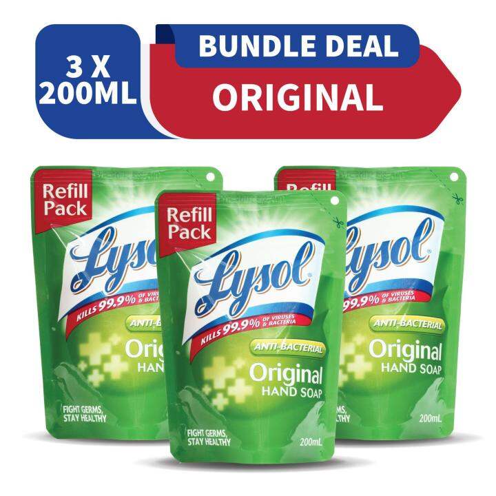 Lysol Antibacterial Hand Soap Original 200ml Set of 3 | Lazada PH