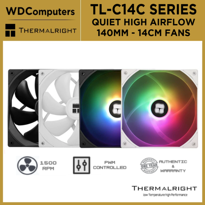 Thermalright TL-C14C Fans. Case Fans 140mm White 5v 3pin ARGB Fan, 4pin ...