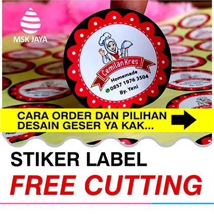 Cetak Stiker Custom Label Kemasan Makanan Print Sticker & Cut Langsung ...
