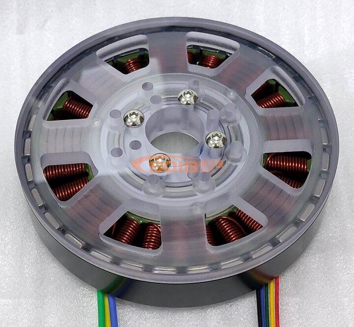 300W Disc Brushless DC Motor 27N30P Hollow Shaft Flat Direct Drive ...