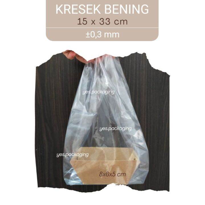 [15x33cm] KRESEK BENING TRANSPARAN Kantong Plastik Dus Box Kotak Roti ...
