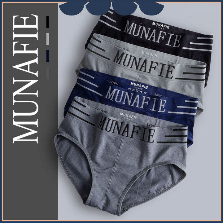 [Cloud Bazaar] MUNAFI Men Briefs Underwear Seluar Dalam Lelaki One Size 45kg - 80kg | Lazada