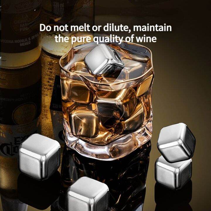 304 Stainless Steel Cube Ice Cube Metal Quick Freezing Bar Ice Beer ...