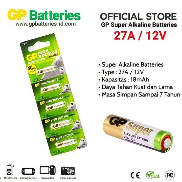Baterai GP Super Alkaline GP 27A 12V GP27 MN27 Battery | Lazada Indonesia