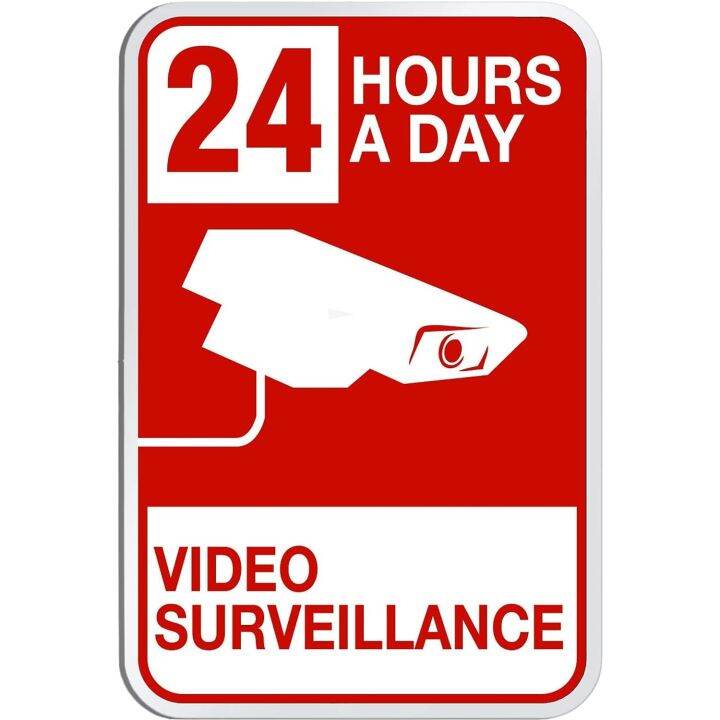 Hours Video Surveillance Sign X Reflective Metal Sign M High Intensity ...
