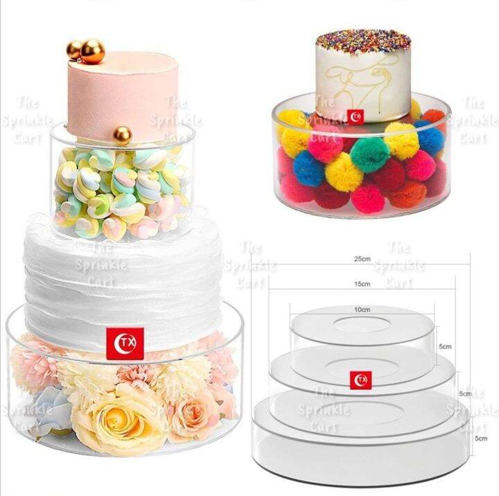 Acrylic Fillable Cake Separator Tier Cake Spacer Decoration | Lazada PH