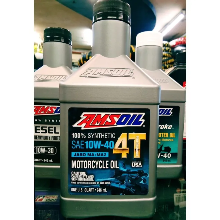 AMSOIL 100%Sthetic Motorcycle Oil 10w-40 JASO MA/MA2(946ml | Lazada PH