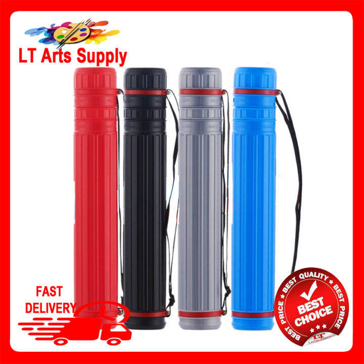 Drawing Tube Blueprint Case Telescoping Art Tube Large Plastic Black ...