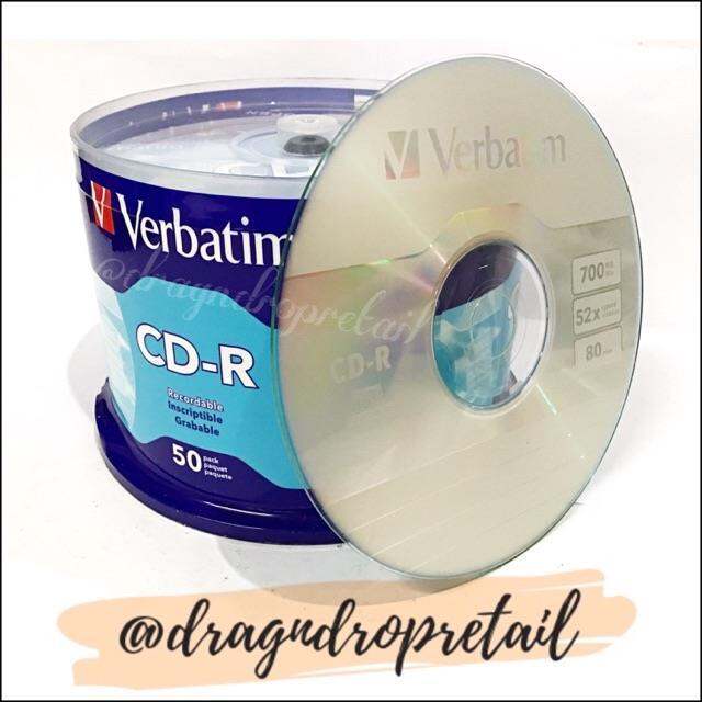 Verbatim CD-R CDR CD R 52x 700MB Blank Disc Spindle by 50’s | Lazada PH