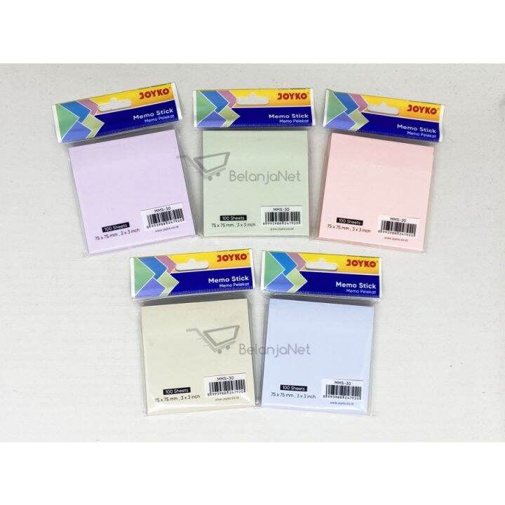 Memo Stick | Sticky Note | Kertas Memo Tempel Joyko MMS-30 75 x 75 mm ...