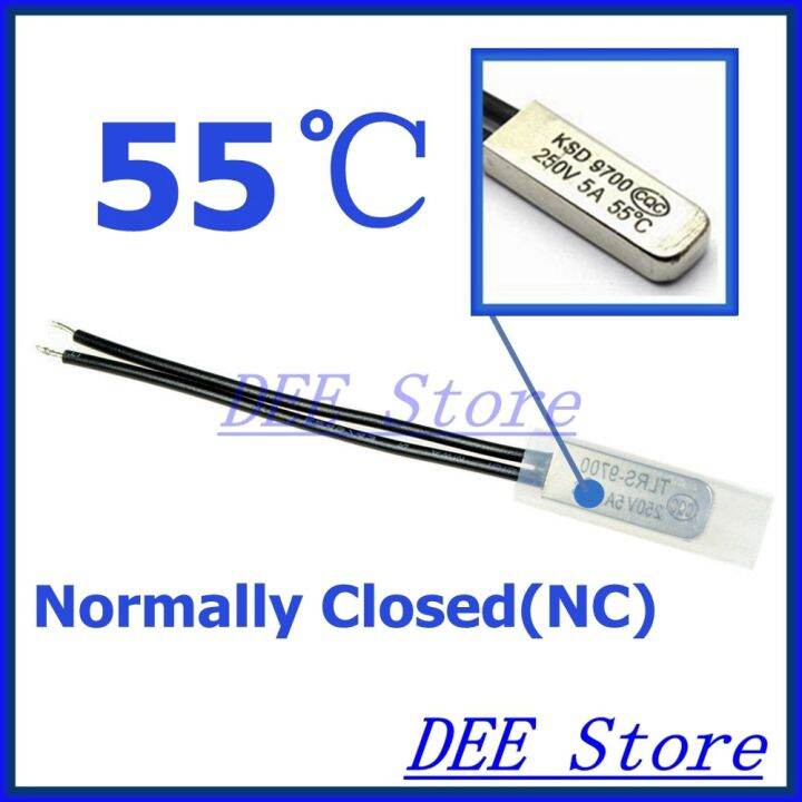 10Pcs/lot 55C Degree Celsius NC Normal Close Thermal Protector Sensor ...