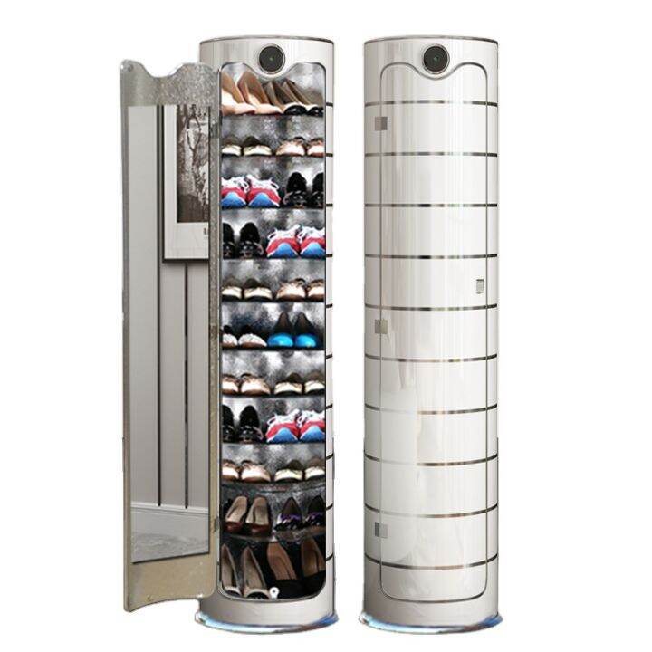 Shoes Storage with Mirror 24pairs Shoe rack rotating rack shoe storage ...