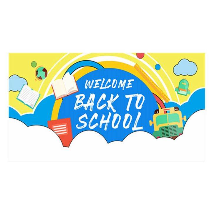 Welcome Back to School Banner Flag Bunting Hanger Door Sign for Garland ...