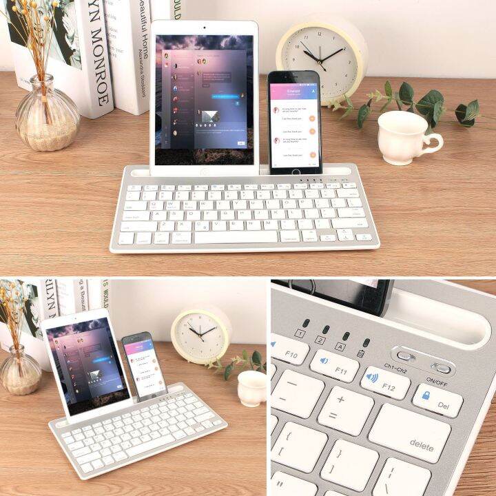 Diamond embedded Bluetooth tablet keyboard dual channel Bluetooth ...