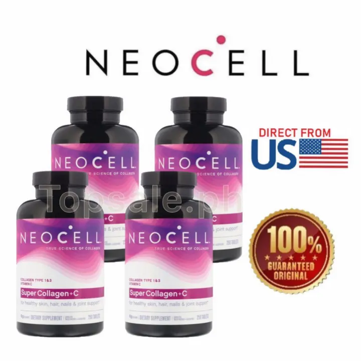 (Set of 4）NEW NeoCell Super Collagen Type 1 and 3 plus C Tablets Bottle of 250 | Lazada PH
