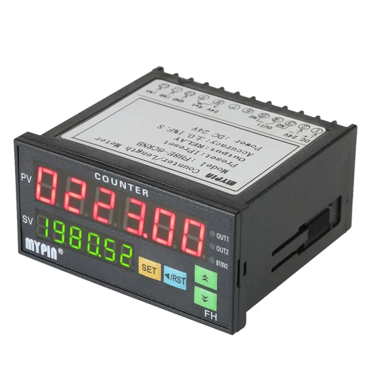 MYPIN FH8E-6CRNB Multi-functional Preset 6 Digital Counter Intelligent Length Batch Meter 24V DC ...