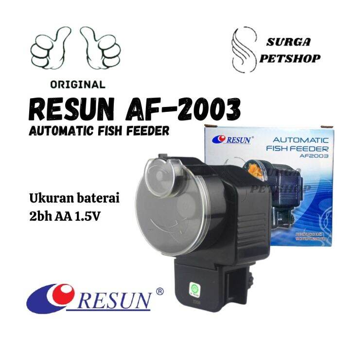 RESUN AF 2003 Auto Automatic Fish Feeder AF2003 Aquarium Pemberi Makan Ikan Otomatis bisa manual ...