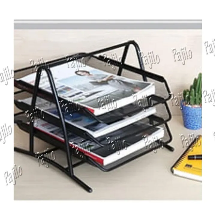 Tray Rak Surat Kertas Besi 3 Susun Paper Trai Trey Box File Arsip BESI ...