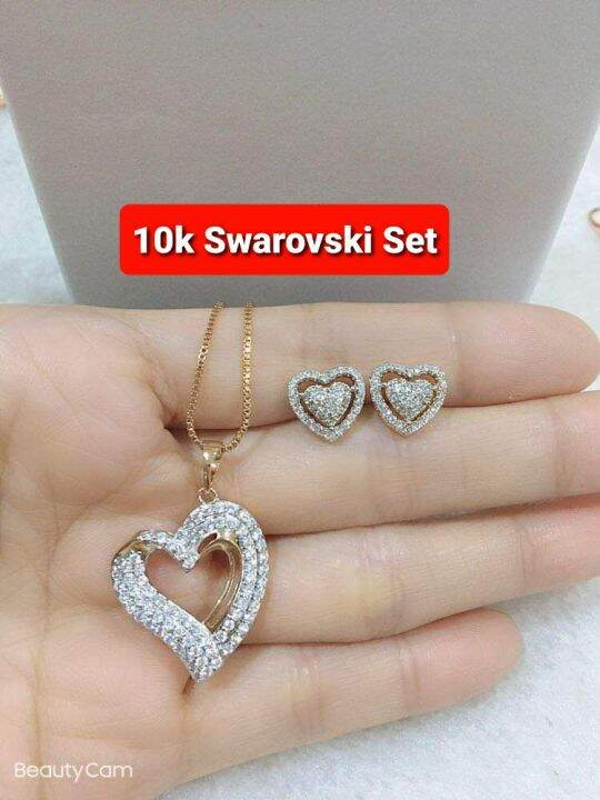 10k Gold 2n1 Swarovski Set | Lazada PH