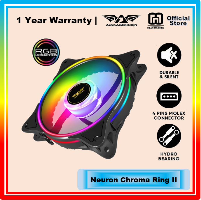 ARMAGGEDDON Neuron Chroma Core Ring II RGB PC Fan 1300RPM | Lazada
