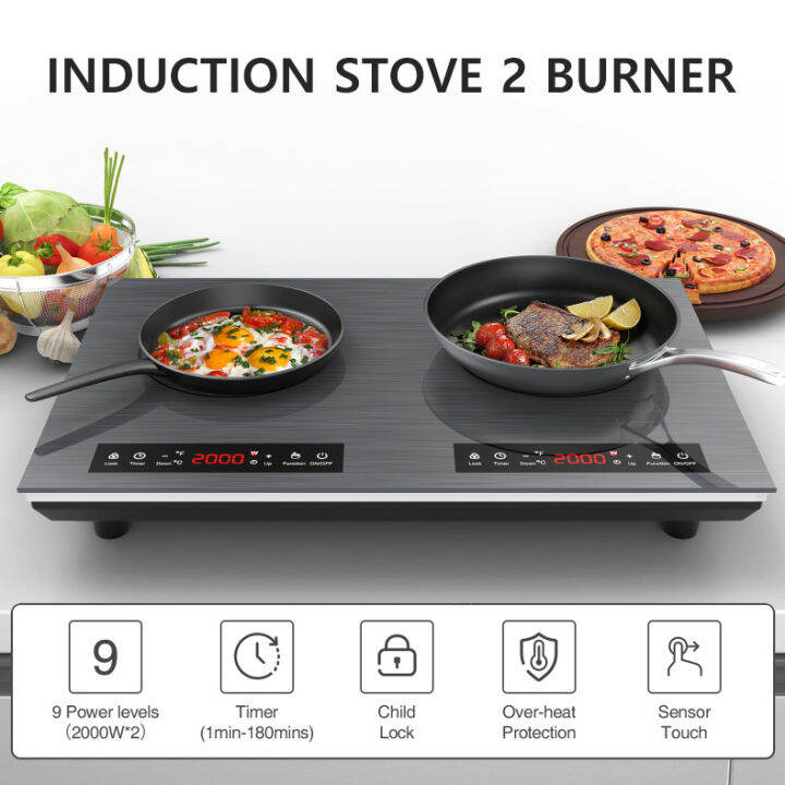 Denise1 Induction Cooker 2 Burners with Lock Protection Device High ...
