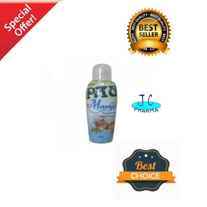 PAU MASAJE liniment Peppermint Aromatic oils with/ moisturiser 60ml ...