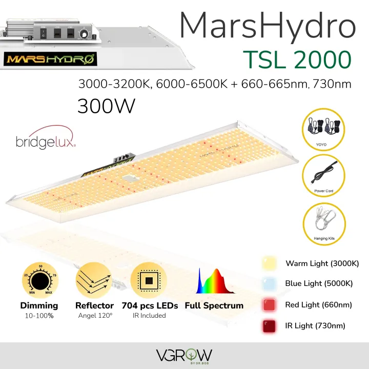 [ส่งฟรี] Marshydro TSL2000 300W Full Spectrum with IR Grow Light ไฟปลูก ...