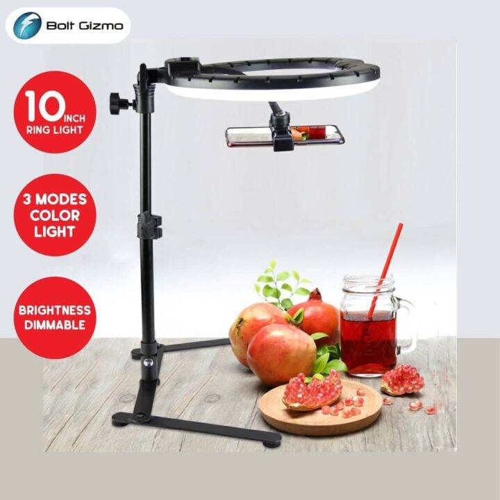 Adjustable LED Ring Light Mobile Smart Phone Holder Desktop Tripod ...