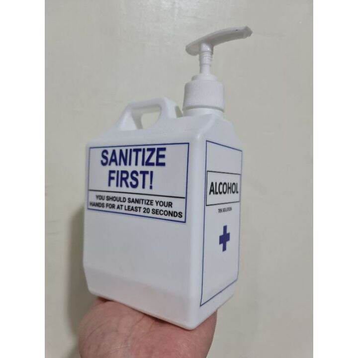 White Alcohol Container 1L with Stickers | Lazada PH