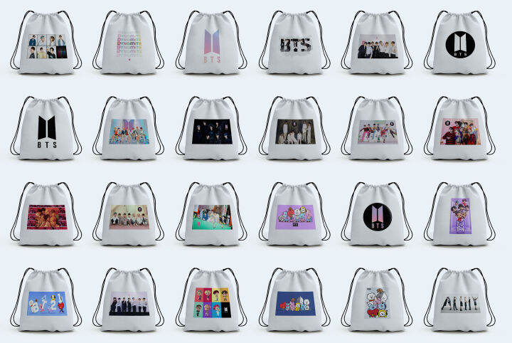 BTS-KPOP Design Canvas Drawstring Bag | Lazada PH