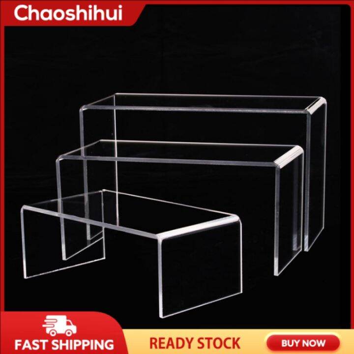 3 Pcs U Shaped Acrylic Storage Rack Clear Shelf Display Stand Desktop ...