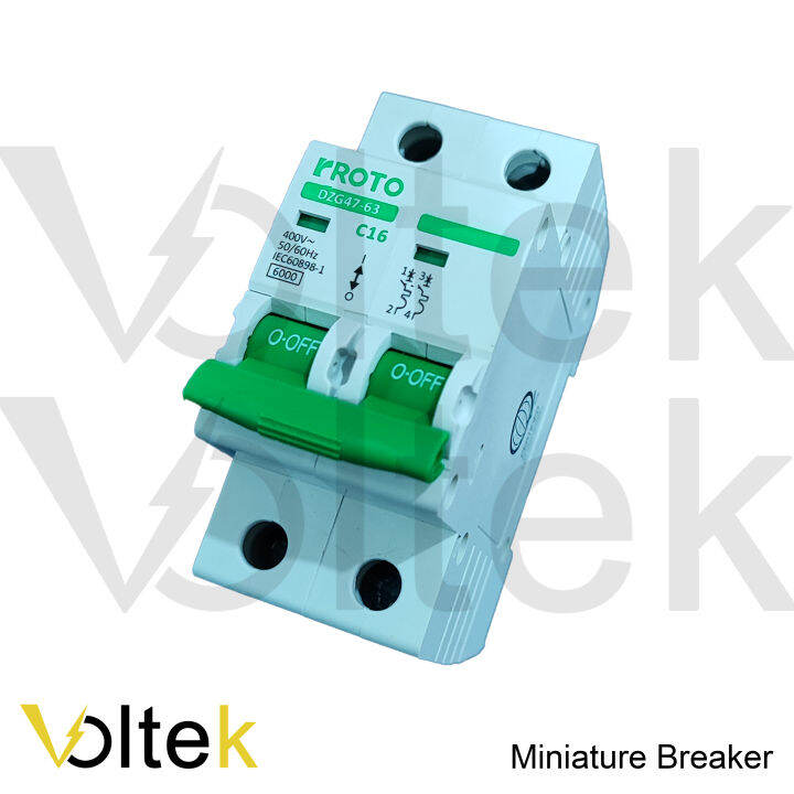 Miniature Breaker Roto MCB 2 pole 16A 20A 32A 40A 63A Miniature Circuit ...